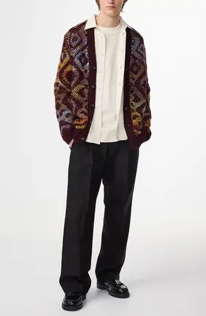 Nn07 Viggo 60023 Wool-blend Cardigan - Wine Red