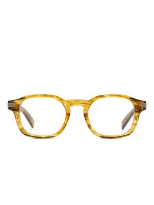 Zegna Striped Rectangle Glasses - Brown