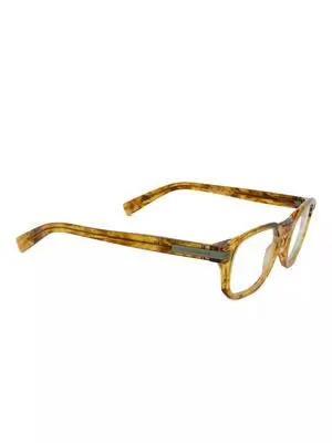 Zegna Striped Rectangle Glasses