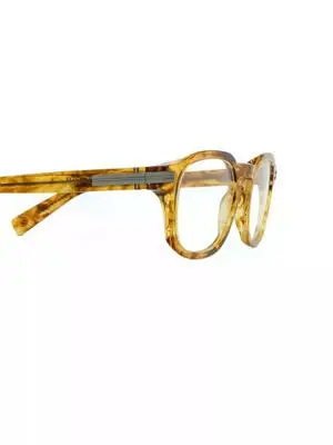 Zegna Striped Rectangle Glasses