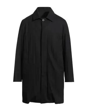PALTO' Single-breasted Flannel Coat - Black