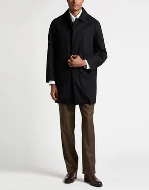PALTO' Single-breasted Flannel Coat - Black
