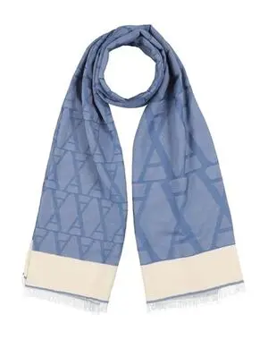 ALESSIA SANTI Scarf Polyester, Viscose, Cotton - Blue