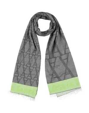 ALESSIA SANTI Scarf Polyester, Viscose, Cotton - Grey