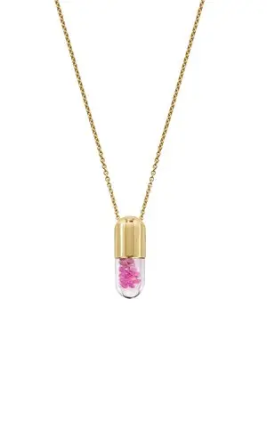 Robinson Pelham 9ct Yellow Gold Mini Elixt Pendant - Pink