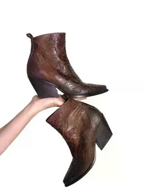 CHUCKIES 75mm Embossed Heeled Boots