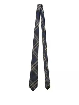 Burberry Check-pattern Silk Tie - Blue