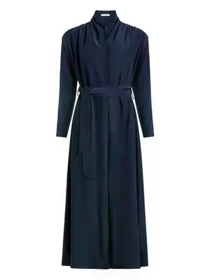 NELLS NELSON Maria Drape Collar Silk Maxi Dress