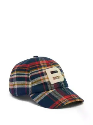 Bally Plaid Baseball Cap - Blue