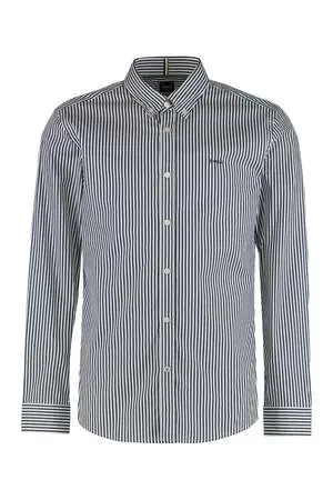 BOSS Long Sleeve Striped Shirt - Blue