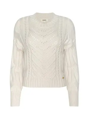 L'Agence Storm Cable-knit Cropped Sweater