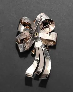 Alexis Bittar Vintage Floral Pin - Silver