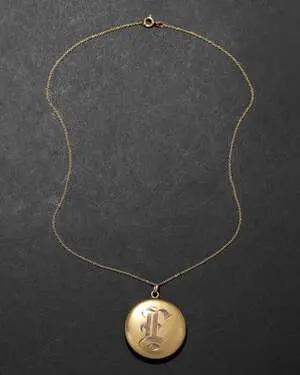 Alexis Bittar Antique 1800s 14k Fill Locket Necklace - Gold