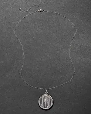 Alexis Bittar Antique Sterling Cross Locket Pendant Necklace - Silver