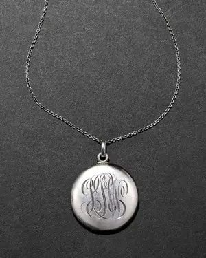 Alexis Bittar Antique Sterling Cross Locket Pendant Necklace