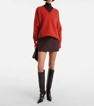 JIMMY CHOO Agathe 85 Croc-effect Leather Knee-high Boots - Brown