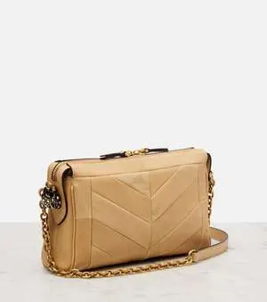 Valentino Garavani Panthea Small Leather Crossbody Bag - Beige