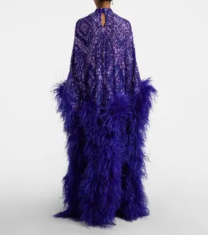 TALLER MARMO Casta Diva Follies Sequined Tulle Kaftan