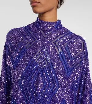 TALLER MARMO Casta Diva Follies Sequined Tulle Kaftan