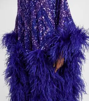 TALLER MARMO Casta Diva Follies Sequined Tulle Kaftan