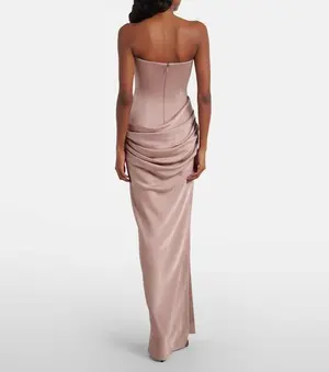 Alex Perry Draped Satin Corset Gown