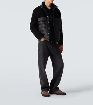 Moncler Mistral Down-paneled Teddy Jacket - Black