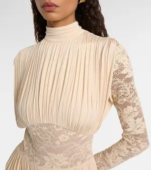 Zimmermann Rebellion Draped Lace Gown - Beige