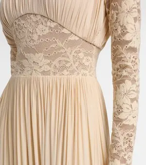 Zimmermann Rebellion Draped Lace Gown - Beige