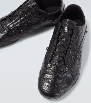 Balenciaga City Studded Leather Sneakers - Black