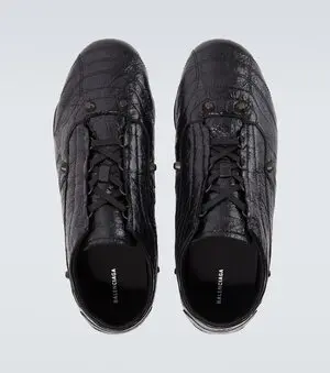 Balenciaga City Studded Leather Sneakers - Black