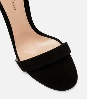 GIANVITO ROSSI Portofino 105 Suede Sandals - Black