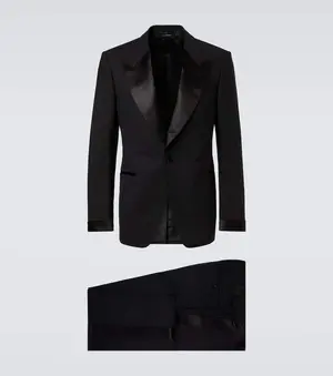 TOM FORD Shelton Satin-trimmed Wool-blend Tuxedo - Black