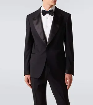 TOM FORD Shelton Satin-trimmed Wool-blend Tuxedo - Black