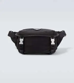 Prada Re-nylon Leather-trimmed Belt Bag - Black