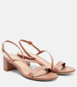 GIANVITO ROSSI Betsey 45 Leather Sandals - Beige