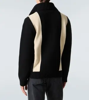 Valentino Garavani Intarsia Virgin Wool Zip-up Cardigan