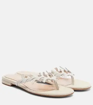 GIANVITO ROSSI Paros Leather Thong Sandals - White