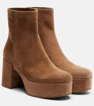 GIANVITO ROSSI 35 Suede Platform Ankle Boots