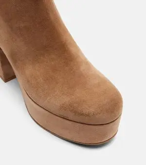GIANVITO ROSSI 35 Suede Platform Ankle Boots
