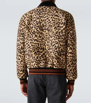 Valentino Garavani Vgold Leopard-print Wool Blouson Jacket - Multicoloured