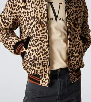 Valentino Garavani Vgold Leopard-print Wool Blouson Jacket - Multicoloured
