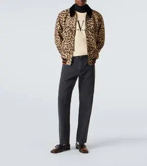 Valentino Garavani Vgold Leopard-print Wool Blouson Jacket