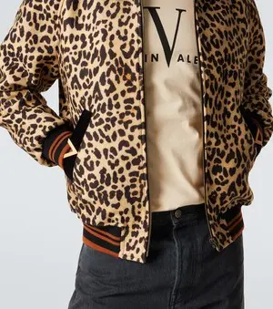 Valentino Garavani Vgold Leopard-print Wool Blouson Jacket