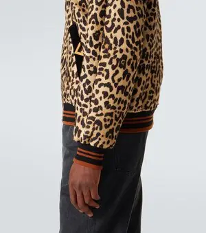 Valentino Garavani Vgold Leopard-print Wool Blouson Jacket