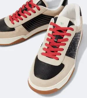 Valentino Garavani Suede And Leather Sneakers