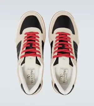 Valentino Garavani Suede And Leather Sneakers