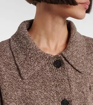 Attico Wool And Cashmere Cardigan - Brown