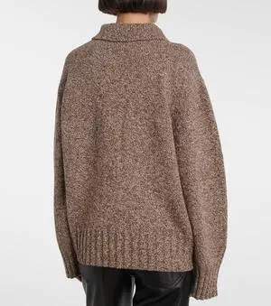 Attico Wool And Cashmere Cardigan - Brown