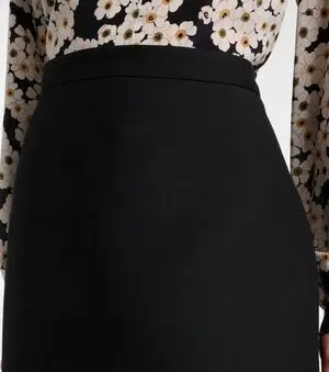 Valentino Garavani Crepe Couture Feather-trimmed Midi Skirt