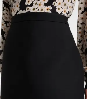 Valentino Garavani Crepe Couture Feather-trimmed Midi Skirt - Black